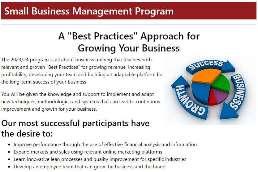 Partner News: SBDC Small Business Management Program begins in October ...