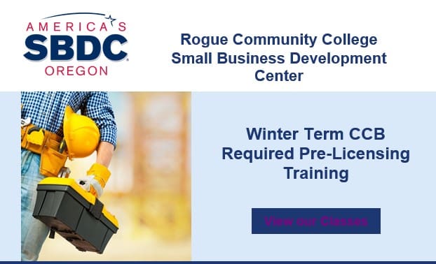 Partner News: RCC SBDC CCB Required Training for Winter Term - SOREDI
